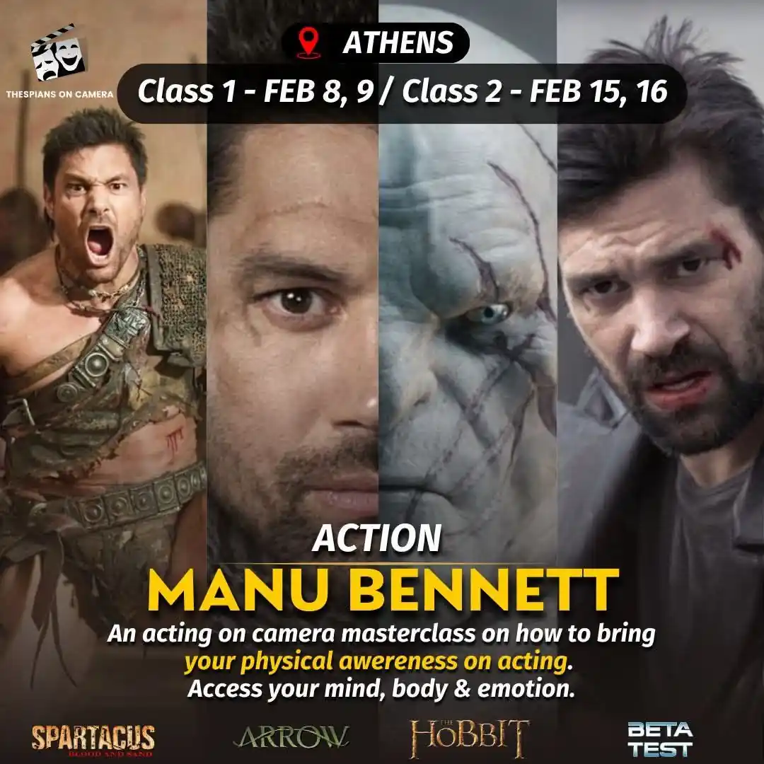 Masterclass Υποκριτικής με τον Manu Bennett! - Δραματική Σχολή Τράγκα